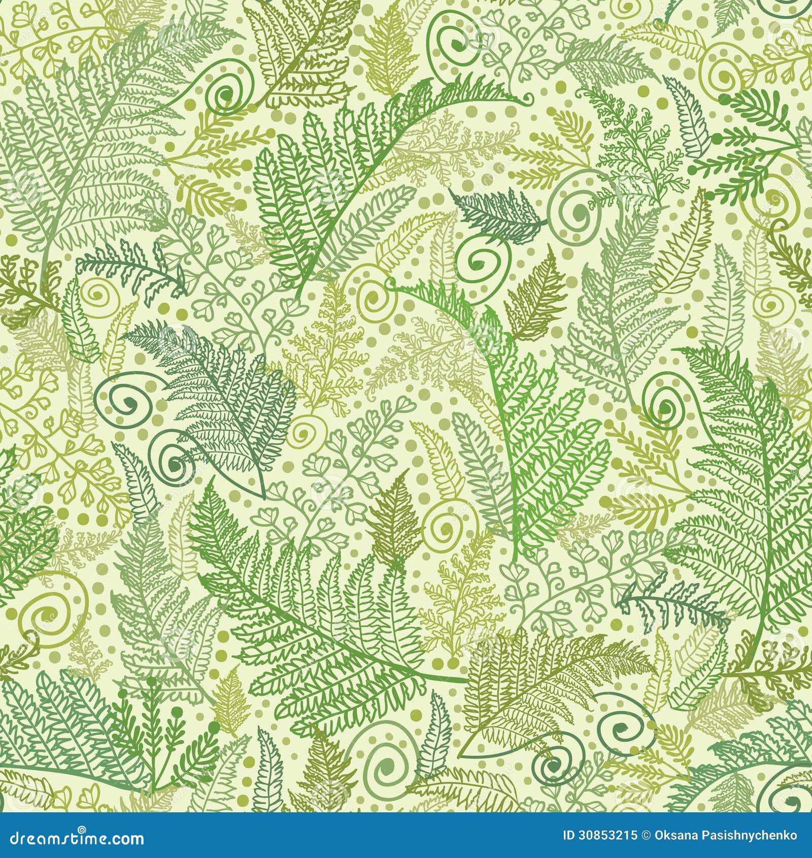 Fern Leaves Seamless Pattern Background Vert Illustration de Vecteur ...