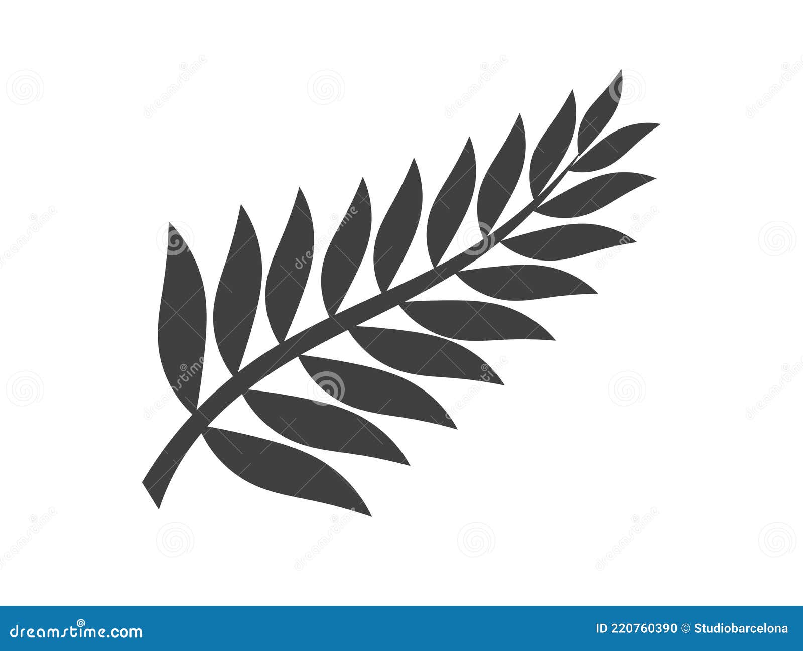 Fern or Palm Leaf Black Icon Stock Vector - Illustration of design ...