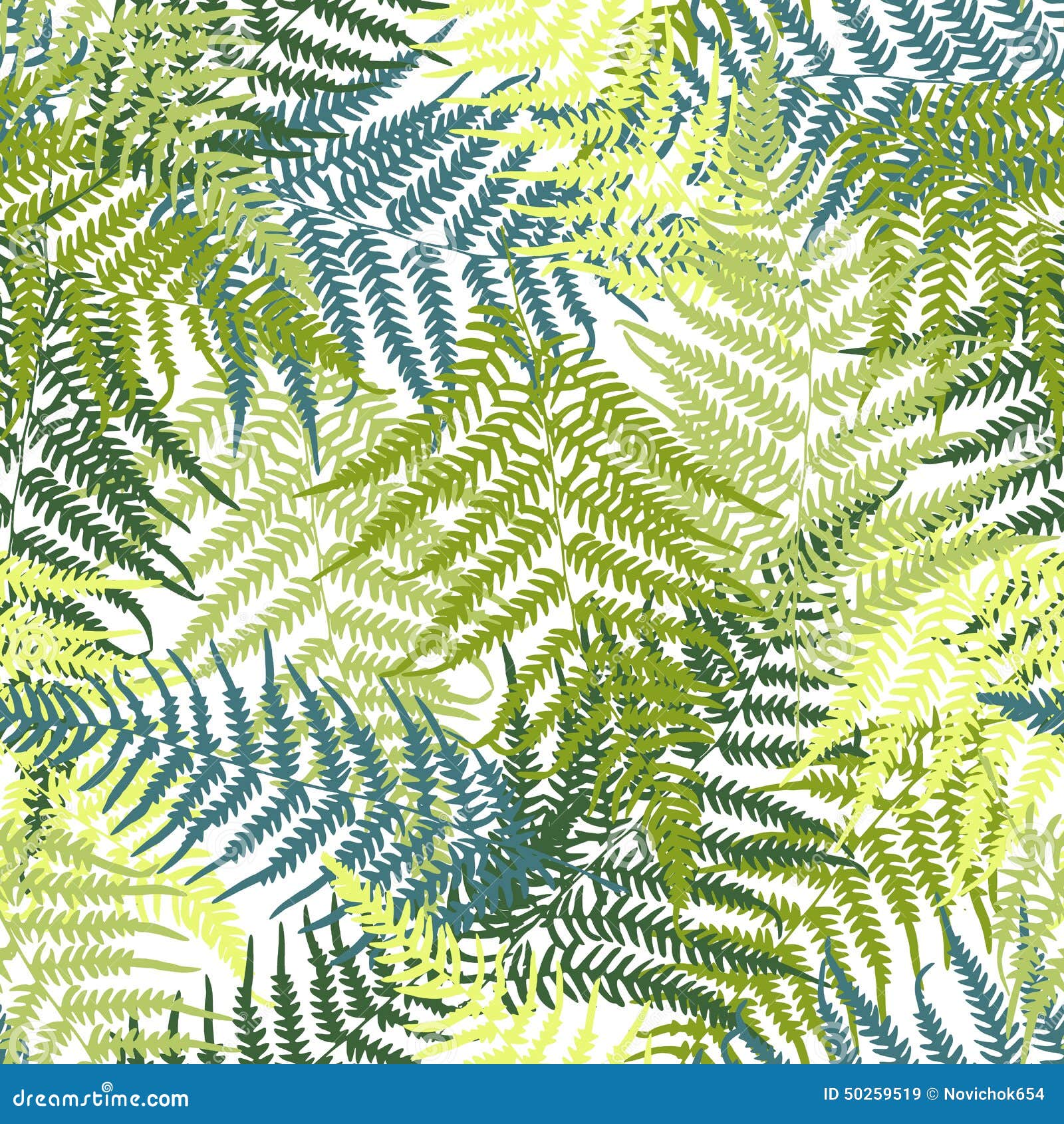 Fern seamless pattern stock vector. Illustration of botanical - 50259519