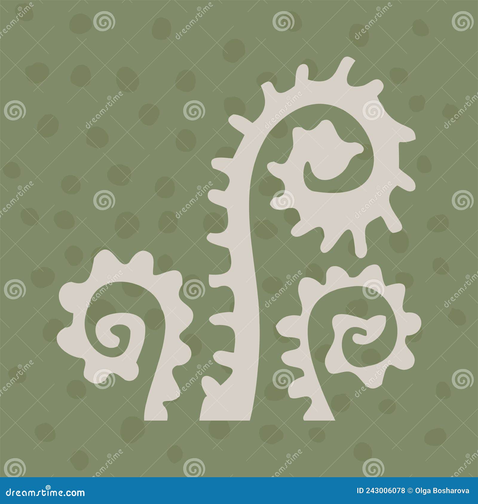 Fern Sprout, Abstract Plant Stock Vector - Illustration of style ...