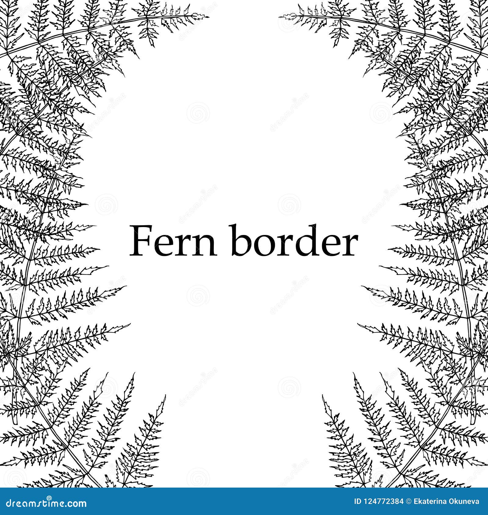 Fern Vector Drawing Frame. Great for Label, Flyer, Packaging Design ...
