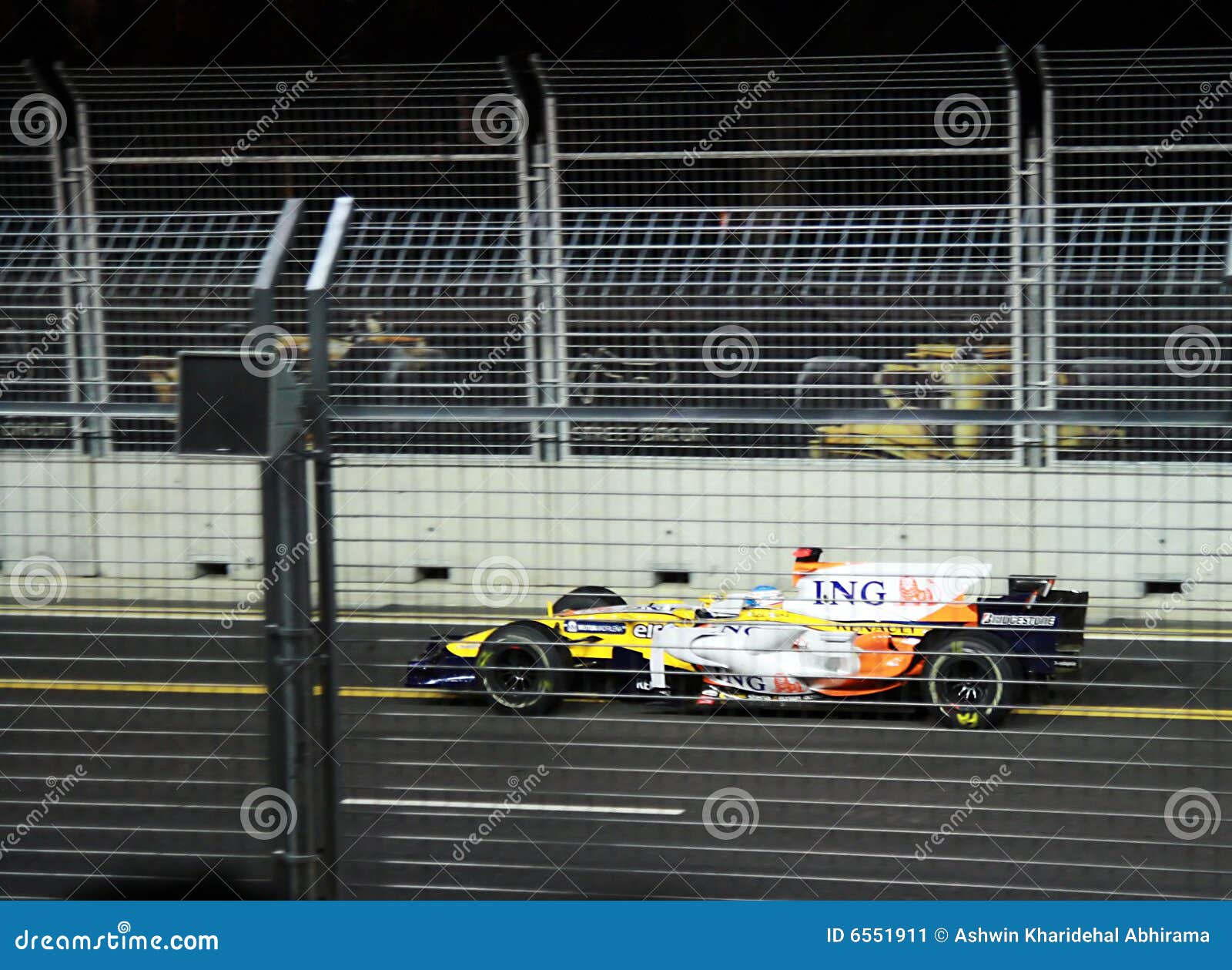 Fernando Alonso Speeding at F1 Night Race Editorial Photo - Image of ...