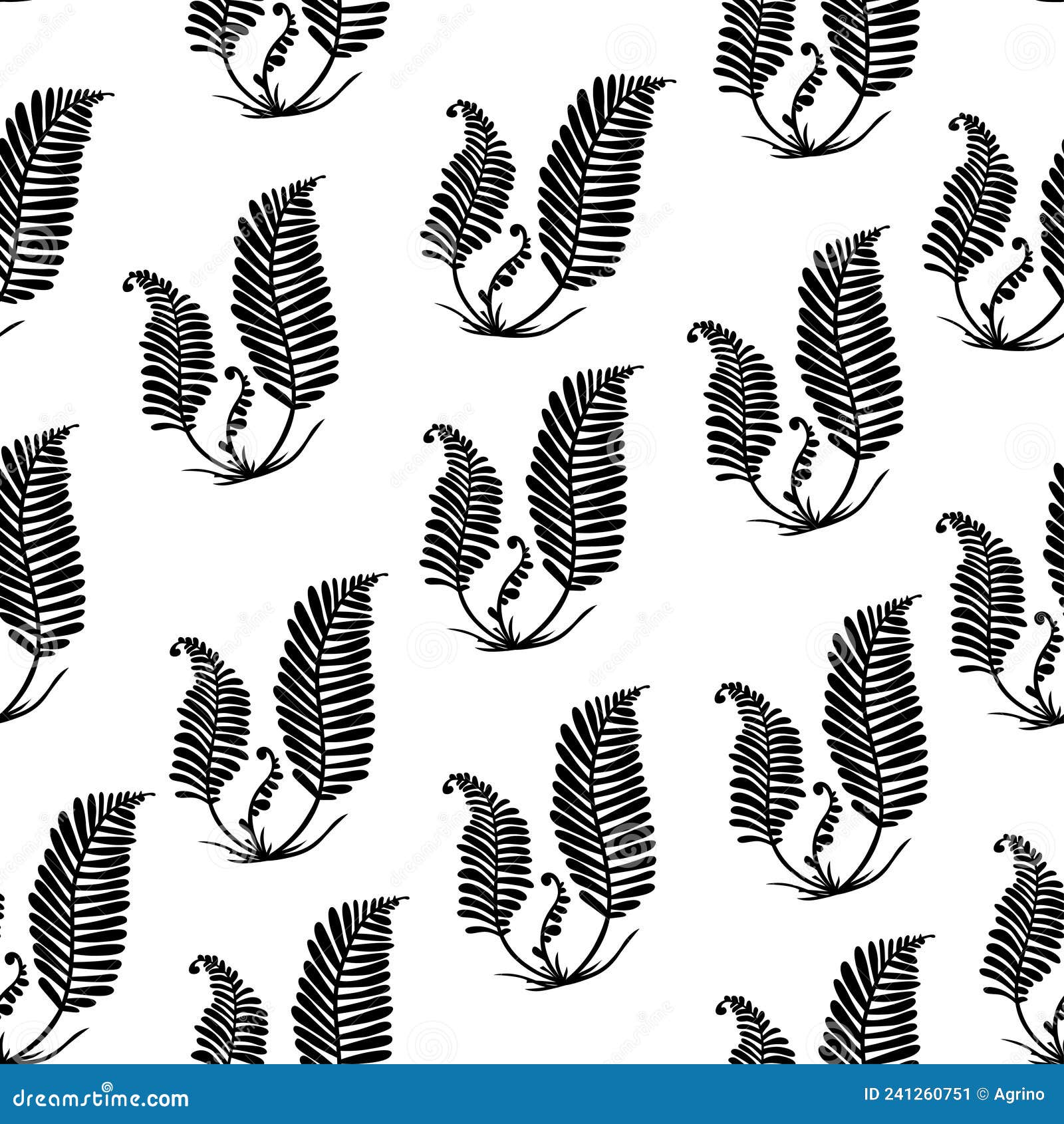 Ferns pattern seamless stock vector. Illustration of texture - 241260751
