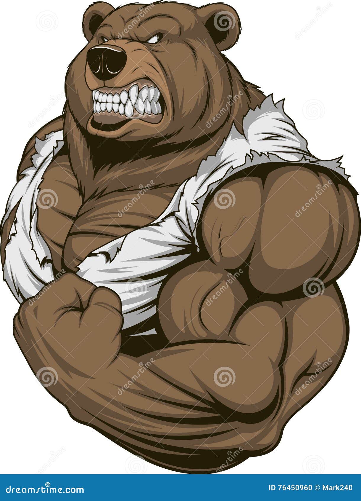 Ferocious Bear Athlete Vector Illustration | CartoonDealer.com #76450960