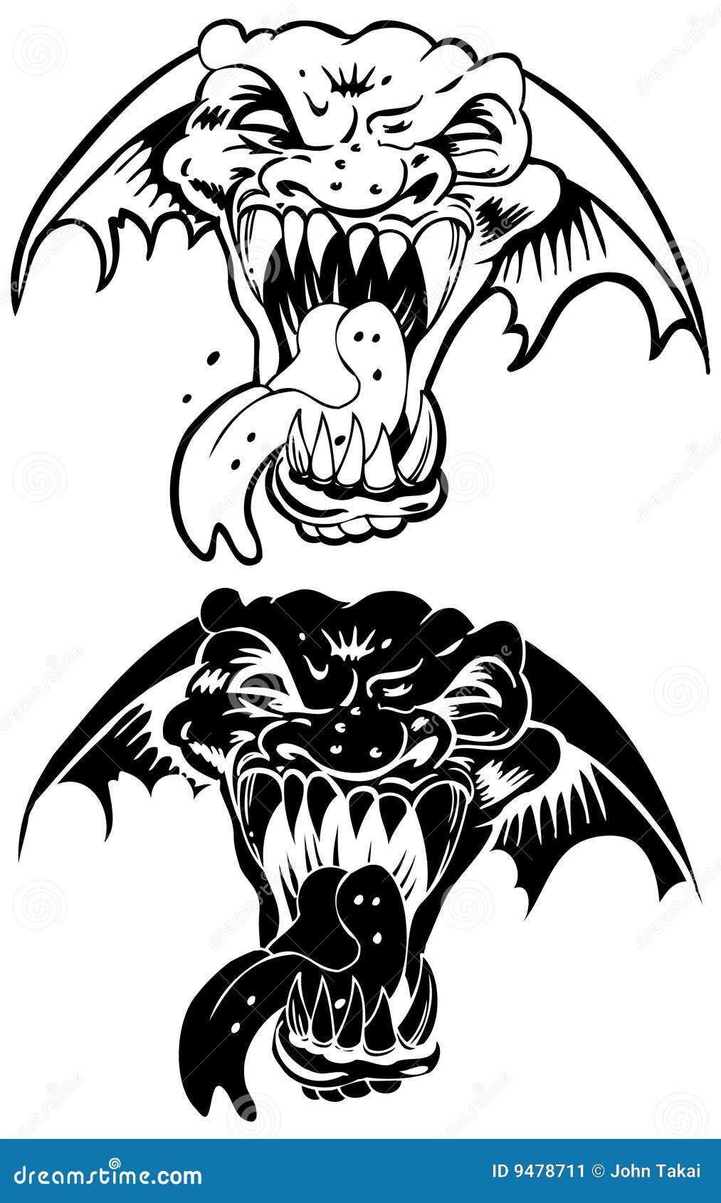Clipart Of A Ferocious Yellow Monster With Mouth Wide Opened As If To ...