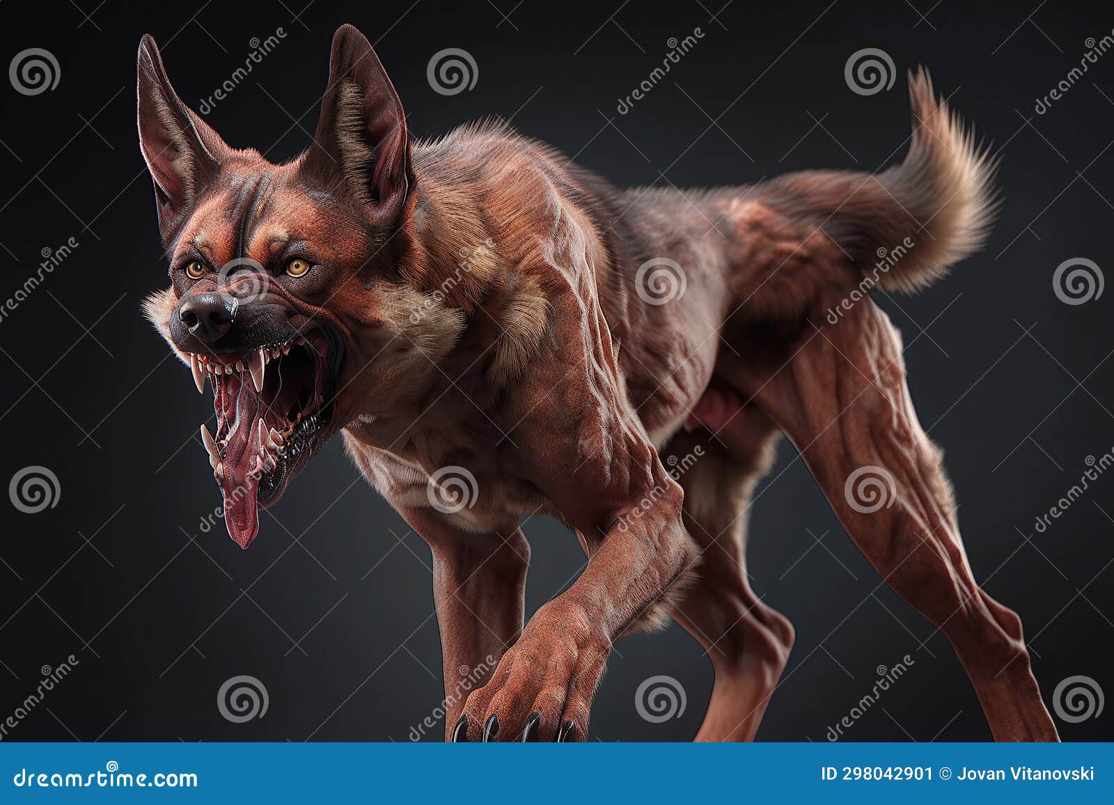Ferocious Dog, Realistic 3d Render Stock Illustration - Illustration of ...