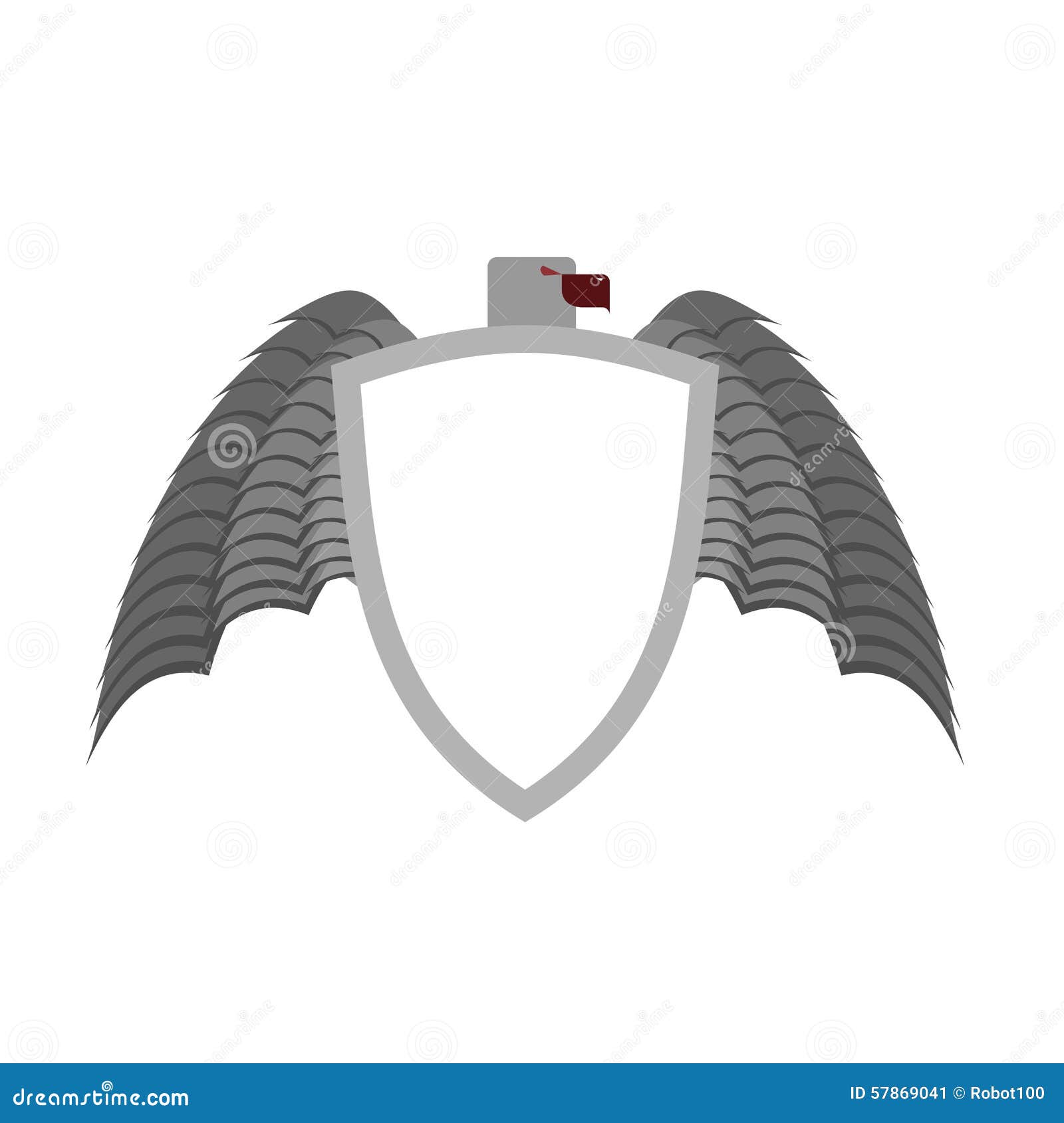 Ferocious Gray Bird Heraldic Element for Coat of Arms. Stock Vector ...