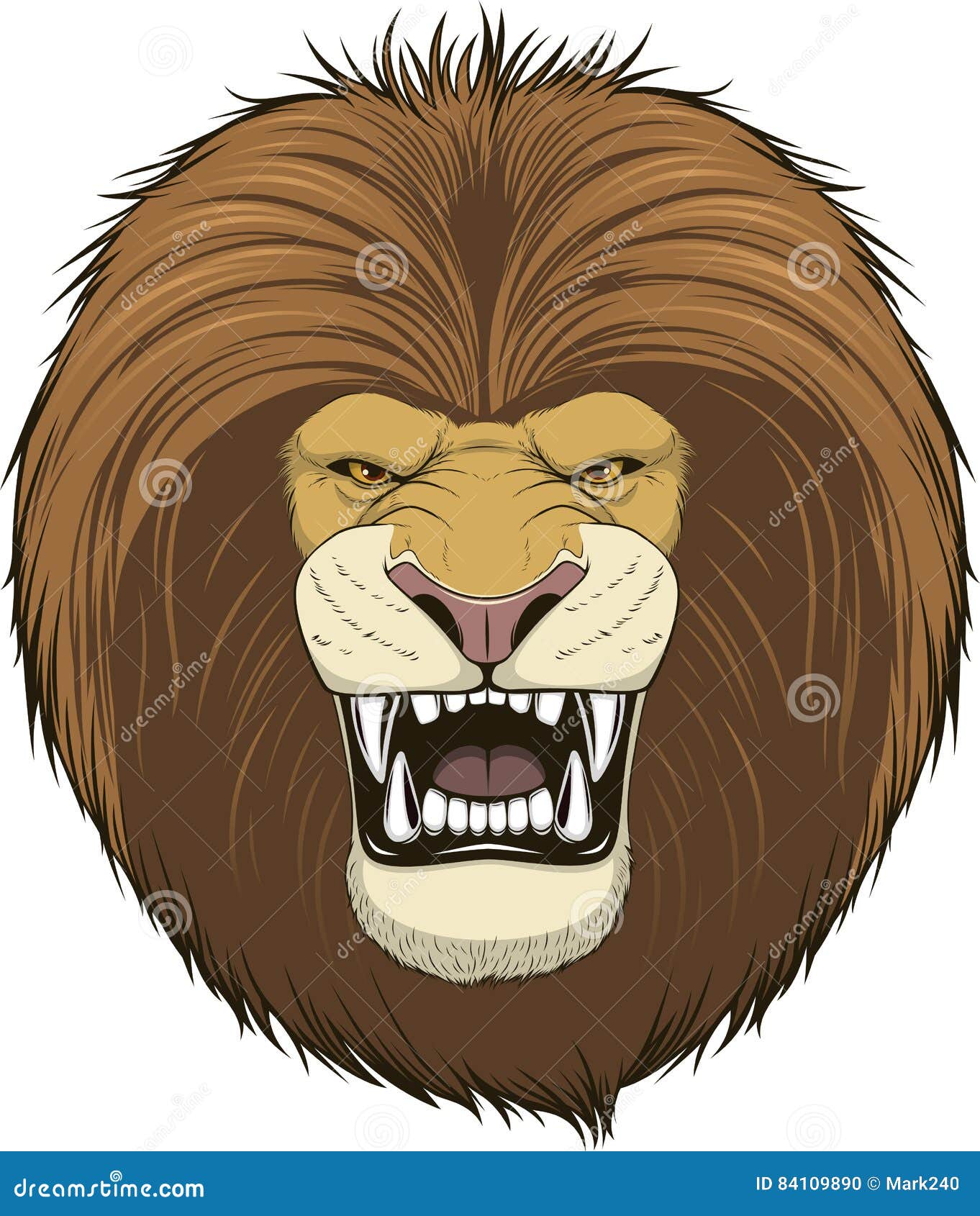 Ferocious Lion Attacking Cartoon Vector | CartoonDealer.com #4006063