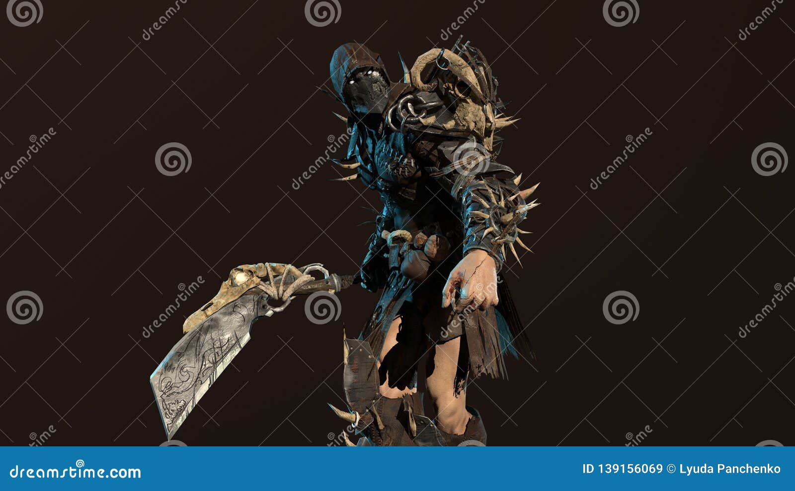 Fierce Orc Fighter 3d Render Stock Illustration - Illustration of ...