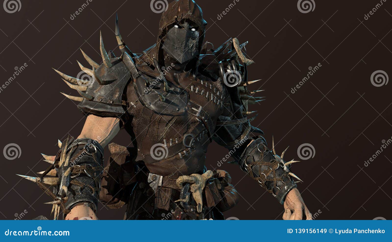 Fierce Orc Fighter 3d Render Stock Illustration - Illustration of scary ...