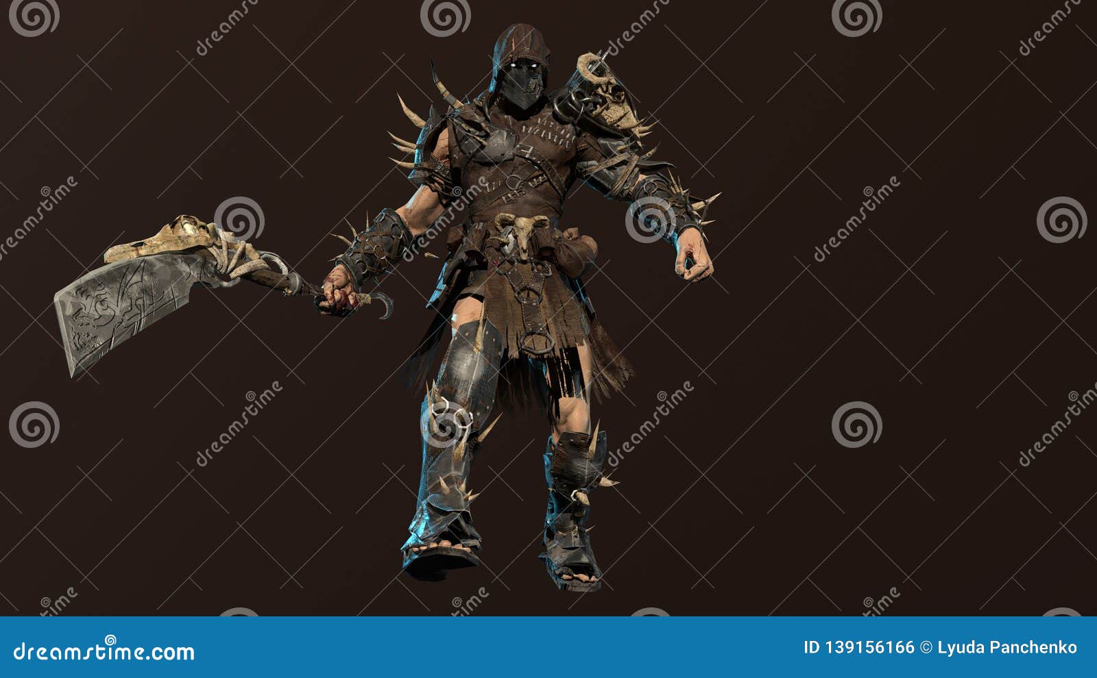 Fierce Orc Fighter 3d Render Stock Illustration - Illustration of ...