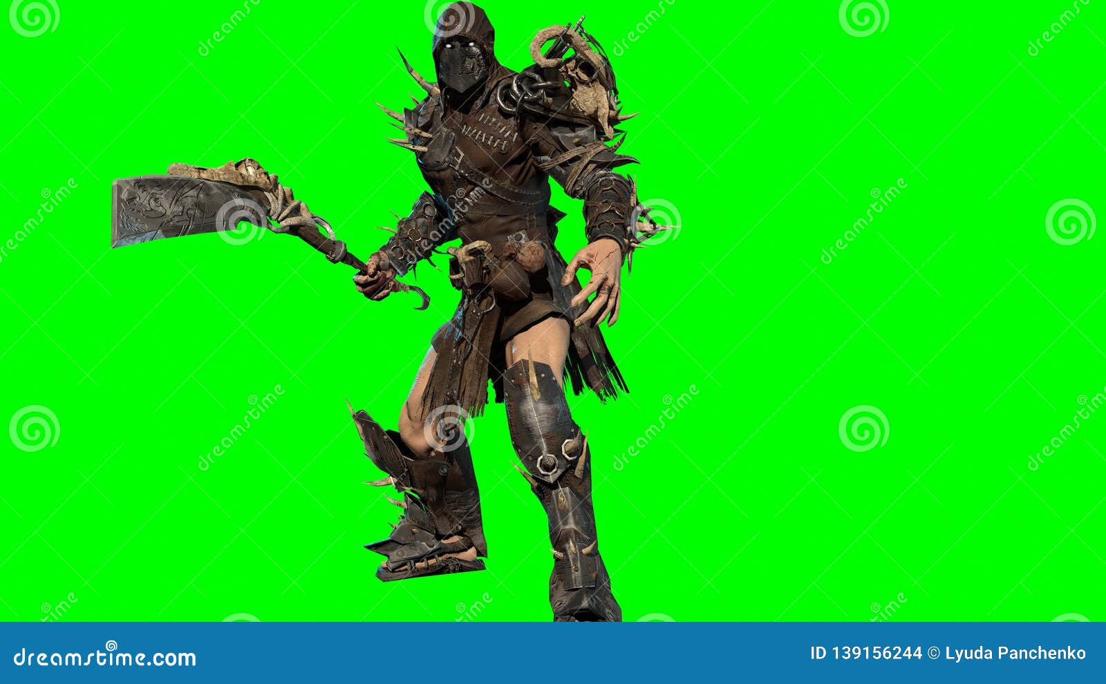 Fierce Orc Fighter 3d Render Stock Illustration - Illustration of ...