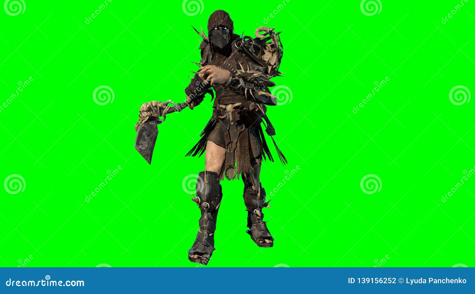 Fierce Orc Fighter 3d Render Stock Illustration - Illustration of armor ...