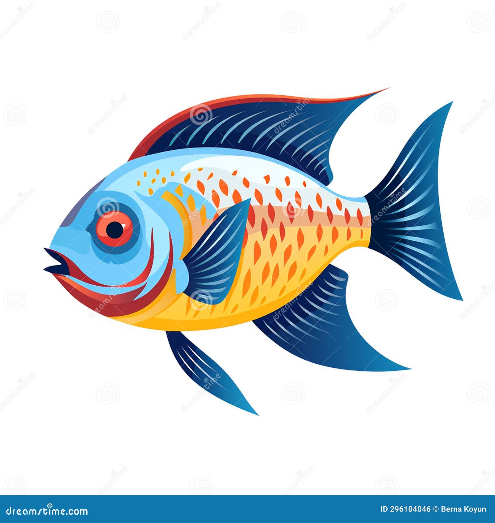 Ferocious Piranha Fish Swimming in River Illustration Stock ...