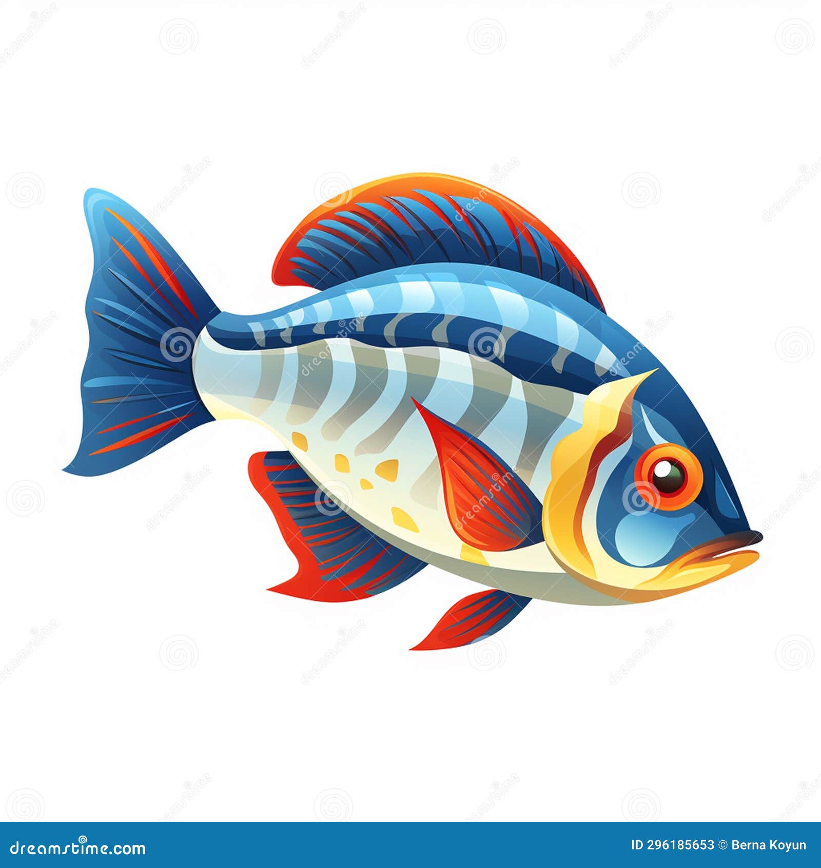 Ferocious Piranha Fish Swimming in River Illustration Stock ...