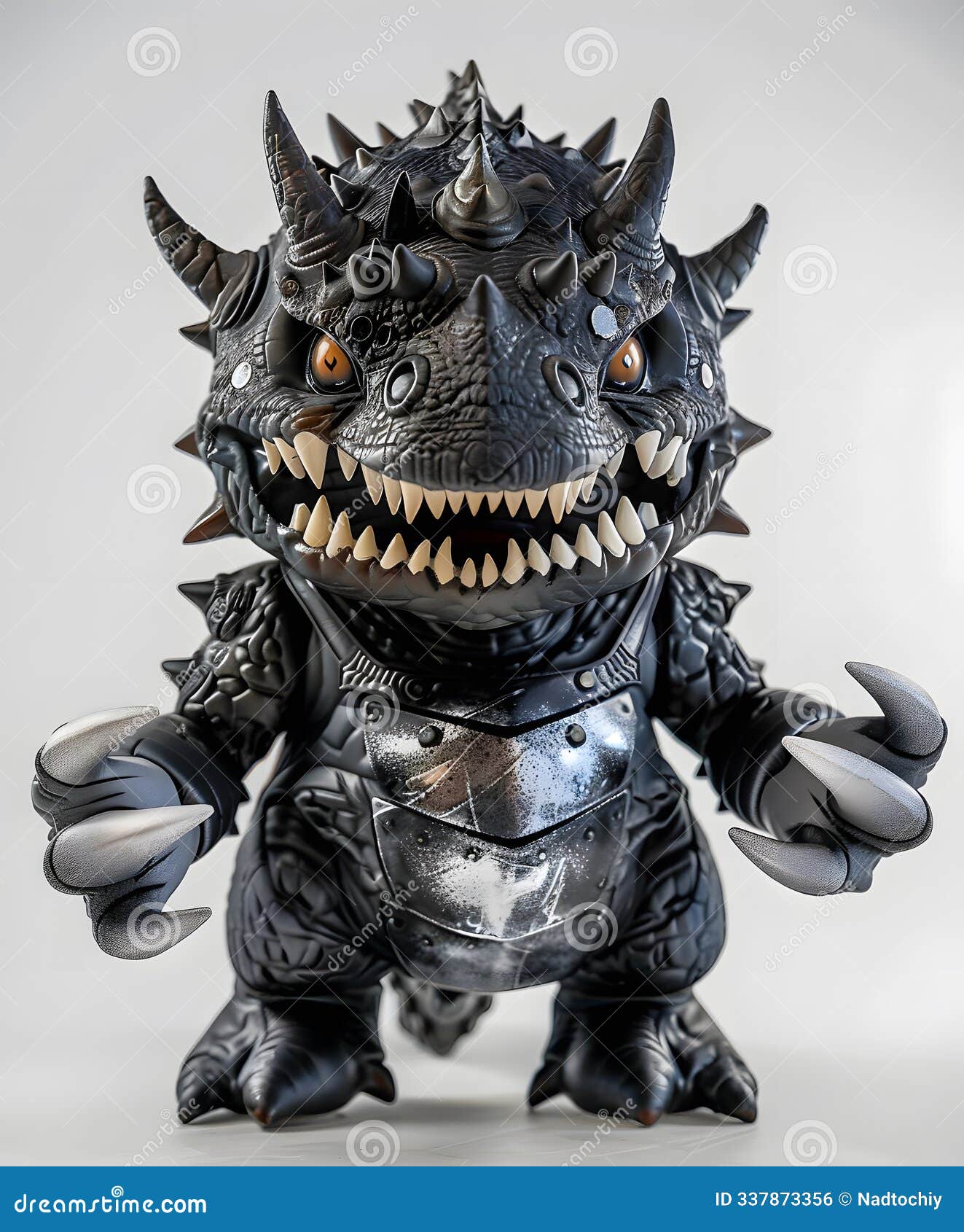 Ferocious Spiky Dragon Figurine with Armor and Sharp Claws Stock Photo ...