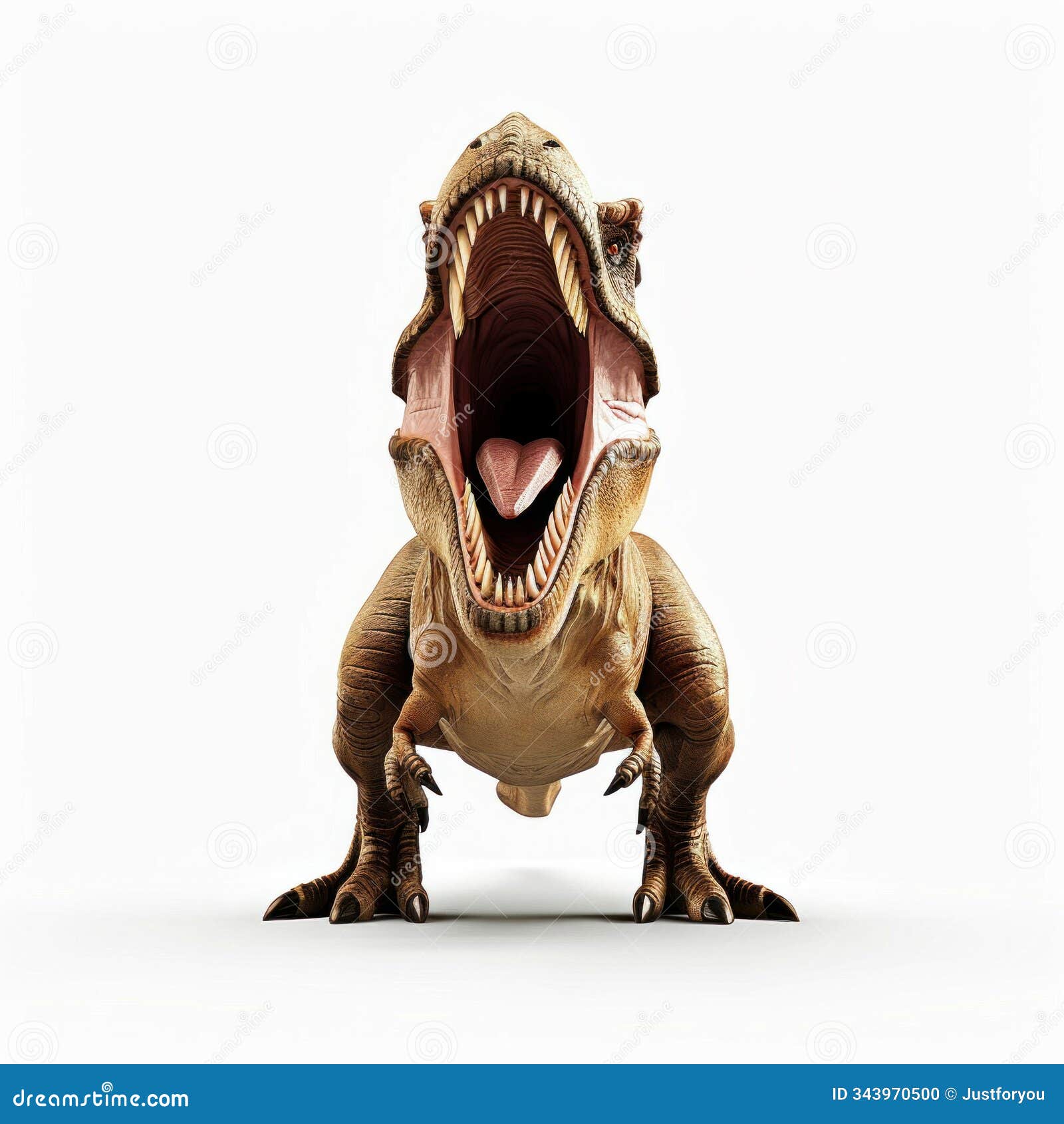 Ferocious T-Rex Dinosaur Roaring Isolated on White Stock Illustration ...