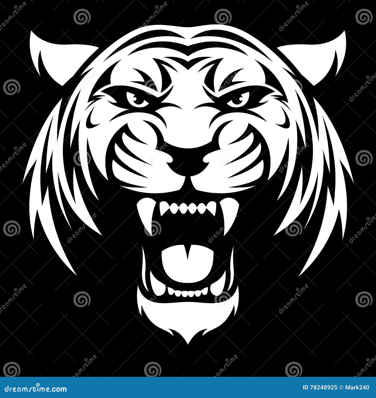 Fierce White Tiger Drawing