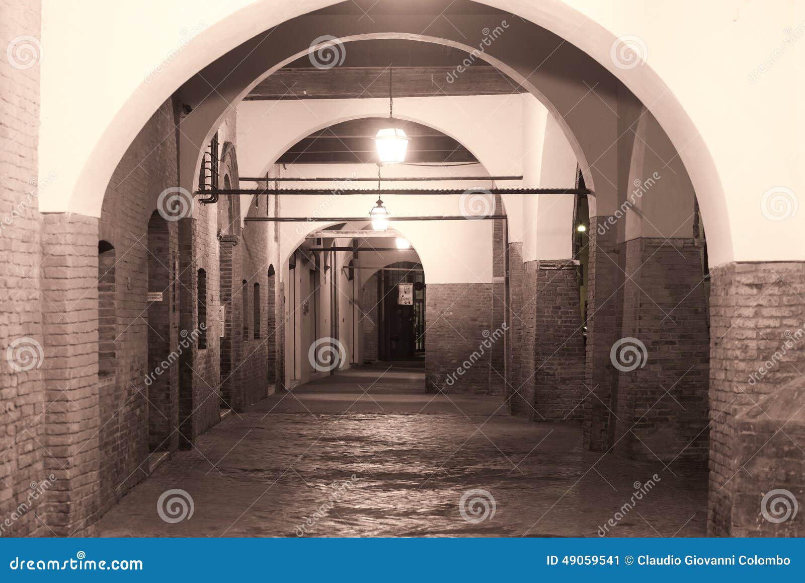 Ferrara (Italy), portico stock image. Image of outdoor - 49059541