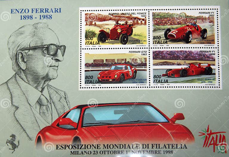 Ferrari editorial stock photo. Image of paper, postal - 16476928