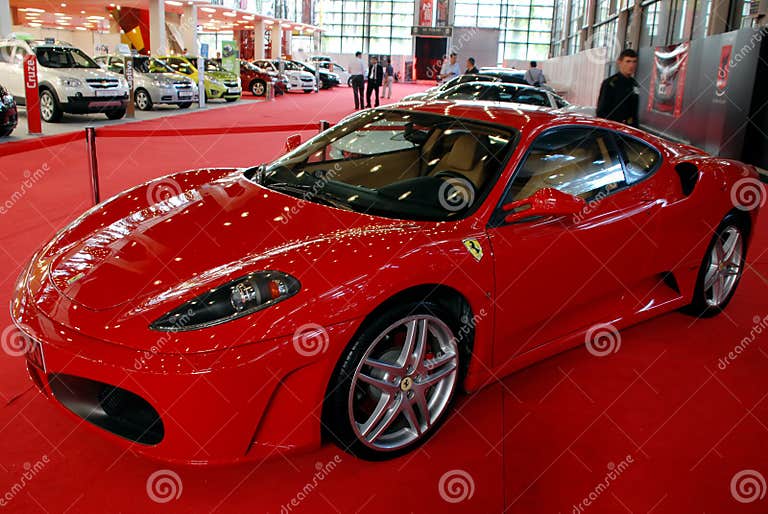 Ferrari at the auto show editorial stock photo. Image of attractive ...