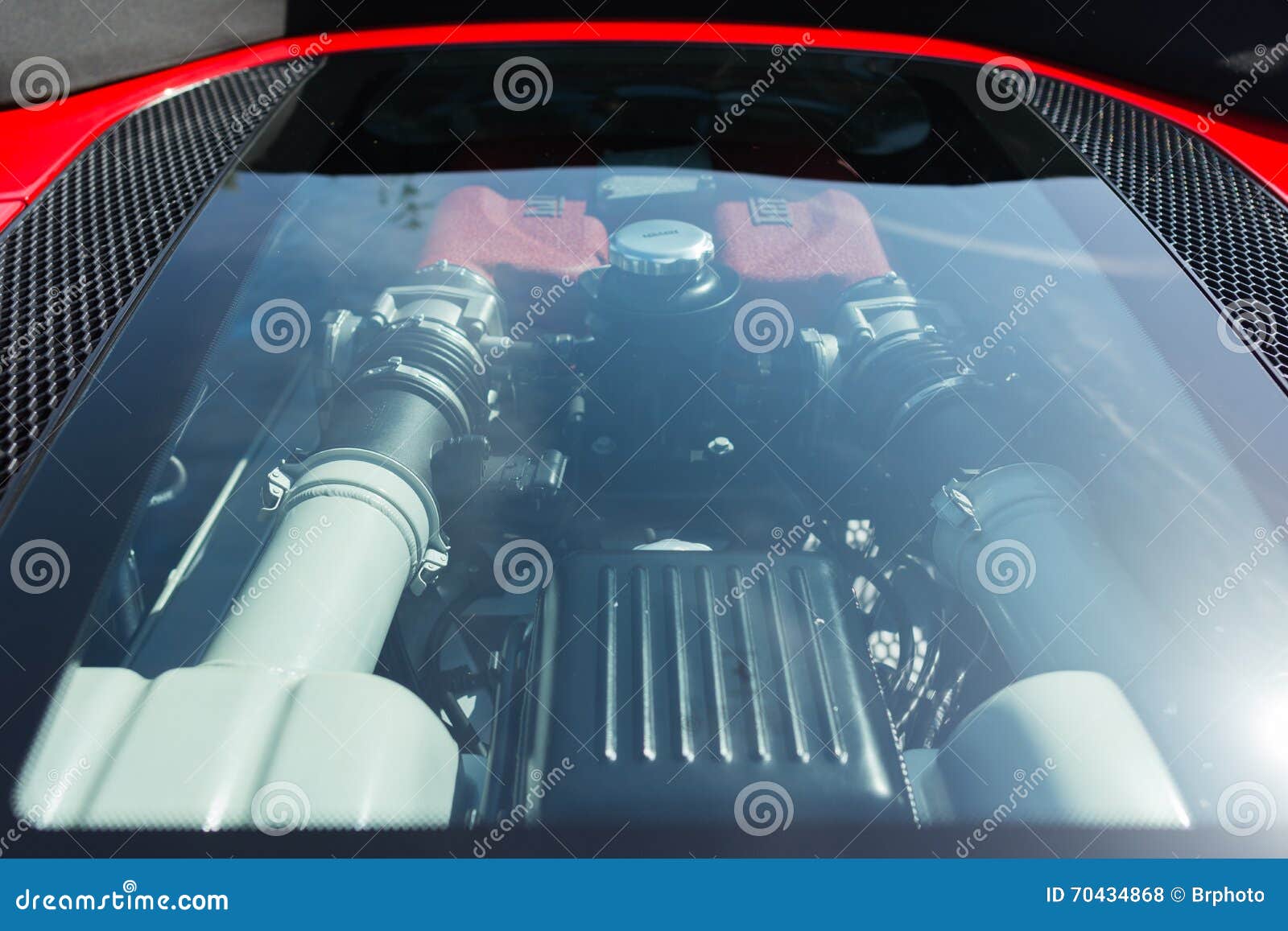Ferrari engine on display editorial stock photo. Image of expensive ...