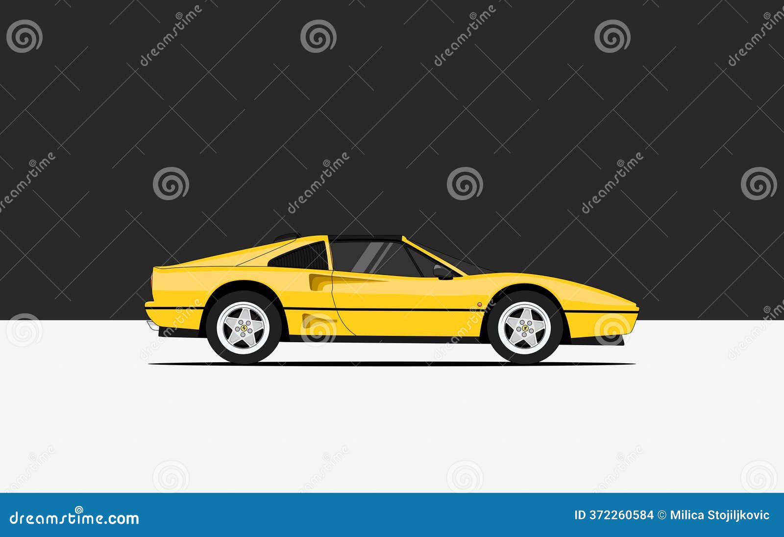 Ferrari 328 GTS Turbo Vector Illustration | CartoonDealer.com #372260630