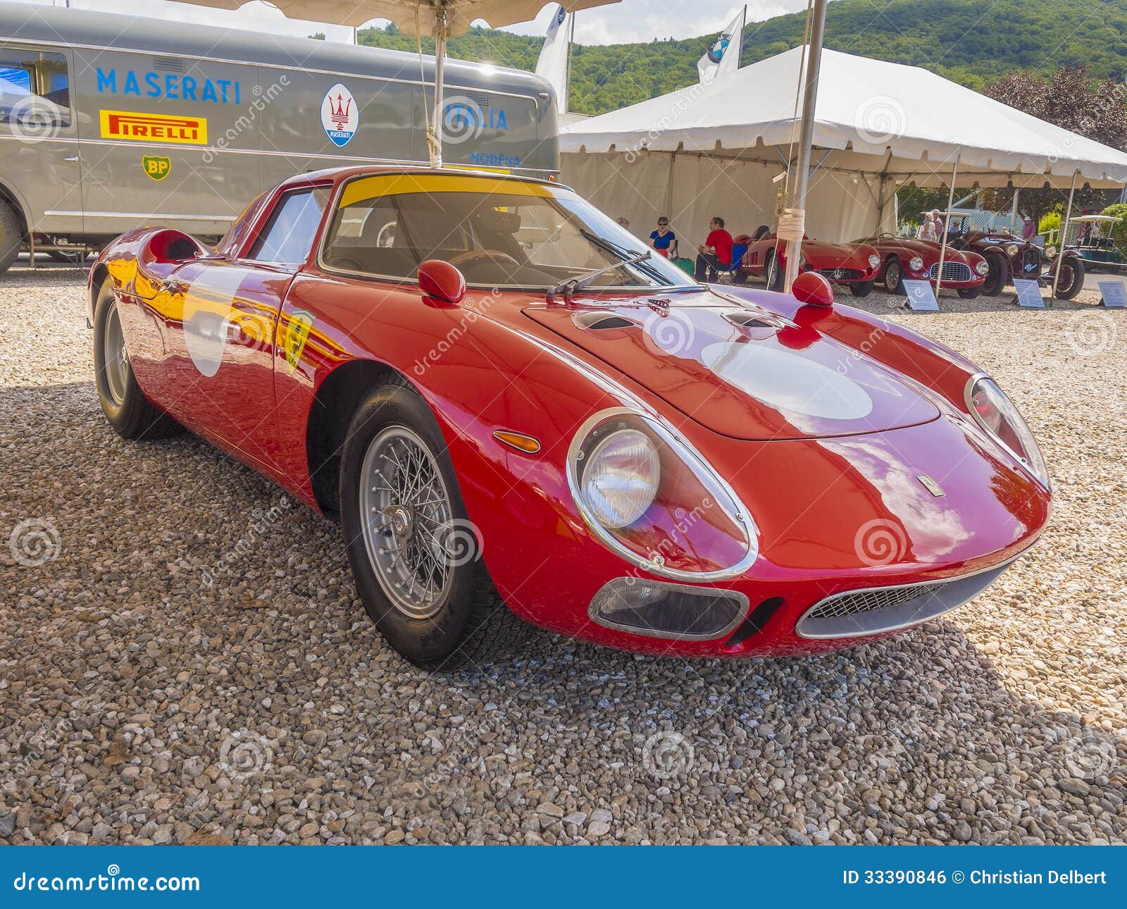 Red 1964 Ferrari 250 LM At The Royal Automobile Club TT Celebration ...