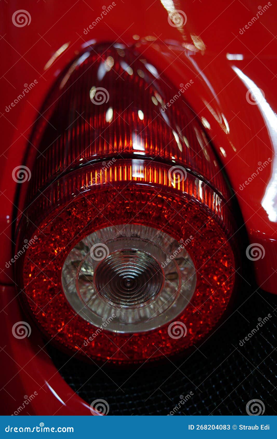 Ferrari red backlight stock image. Image of night, bumper - 268204083