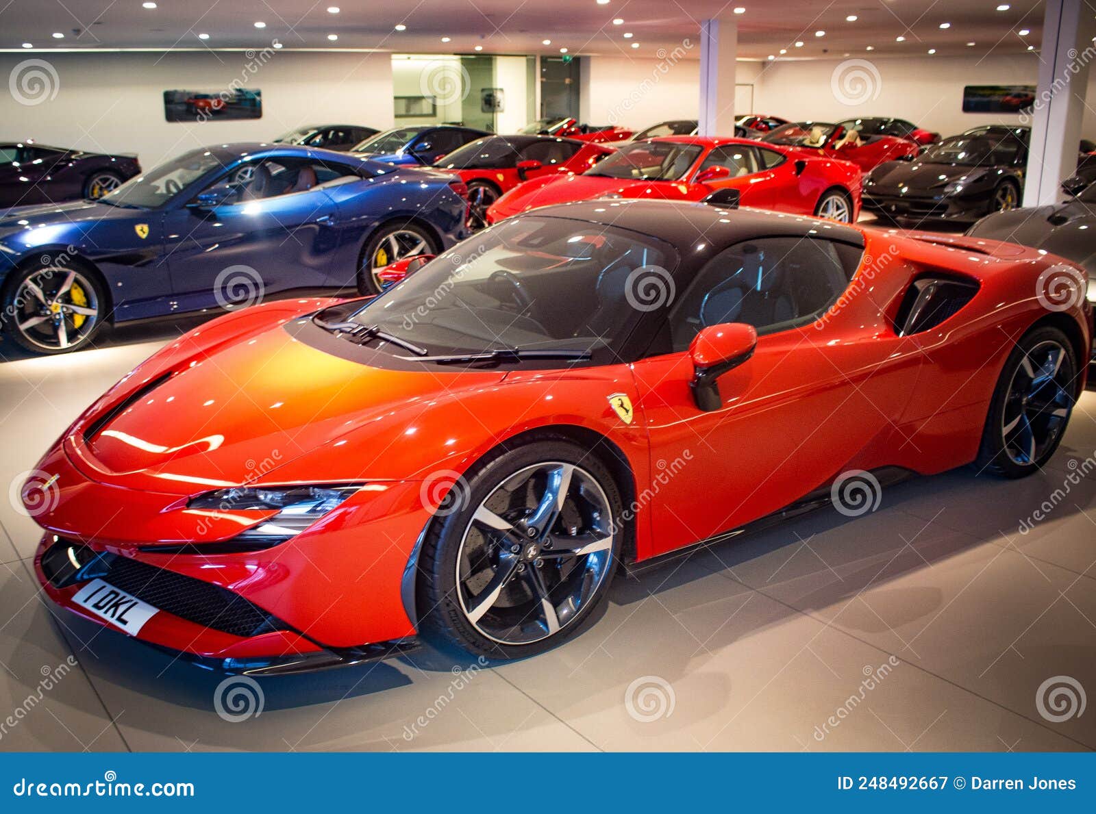 Ferrari SF90 Spider Detail, Gold Yellow Color Editorial Image ...