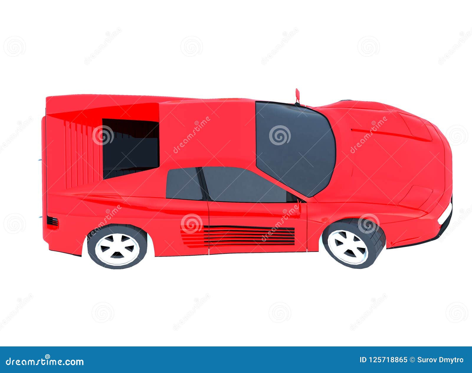 Ferrari Testarossa 3d Render Isolated Editorial Image - Illustration of ...