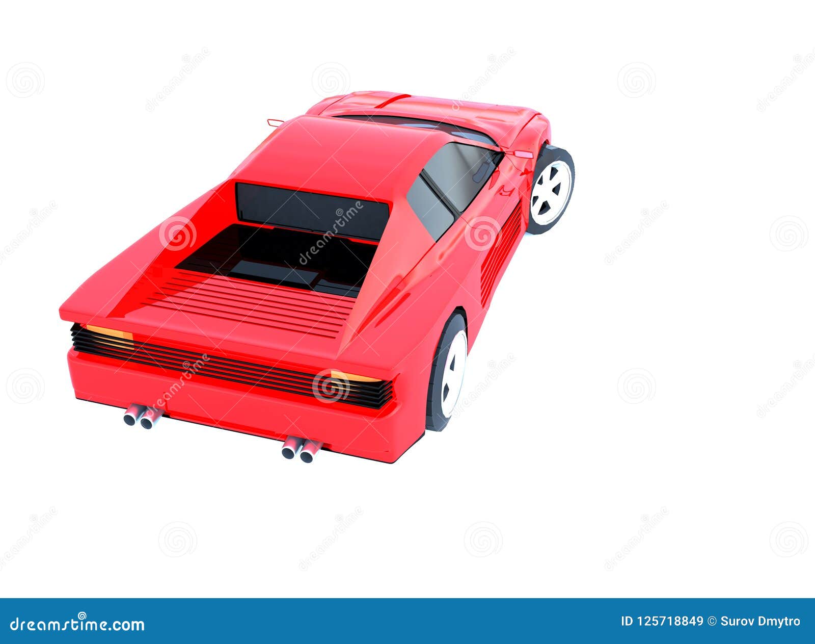 Ferrari Testarossa 512 Vintage Super Car, Italian Design Cartoon Vector ...