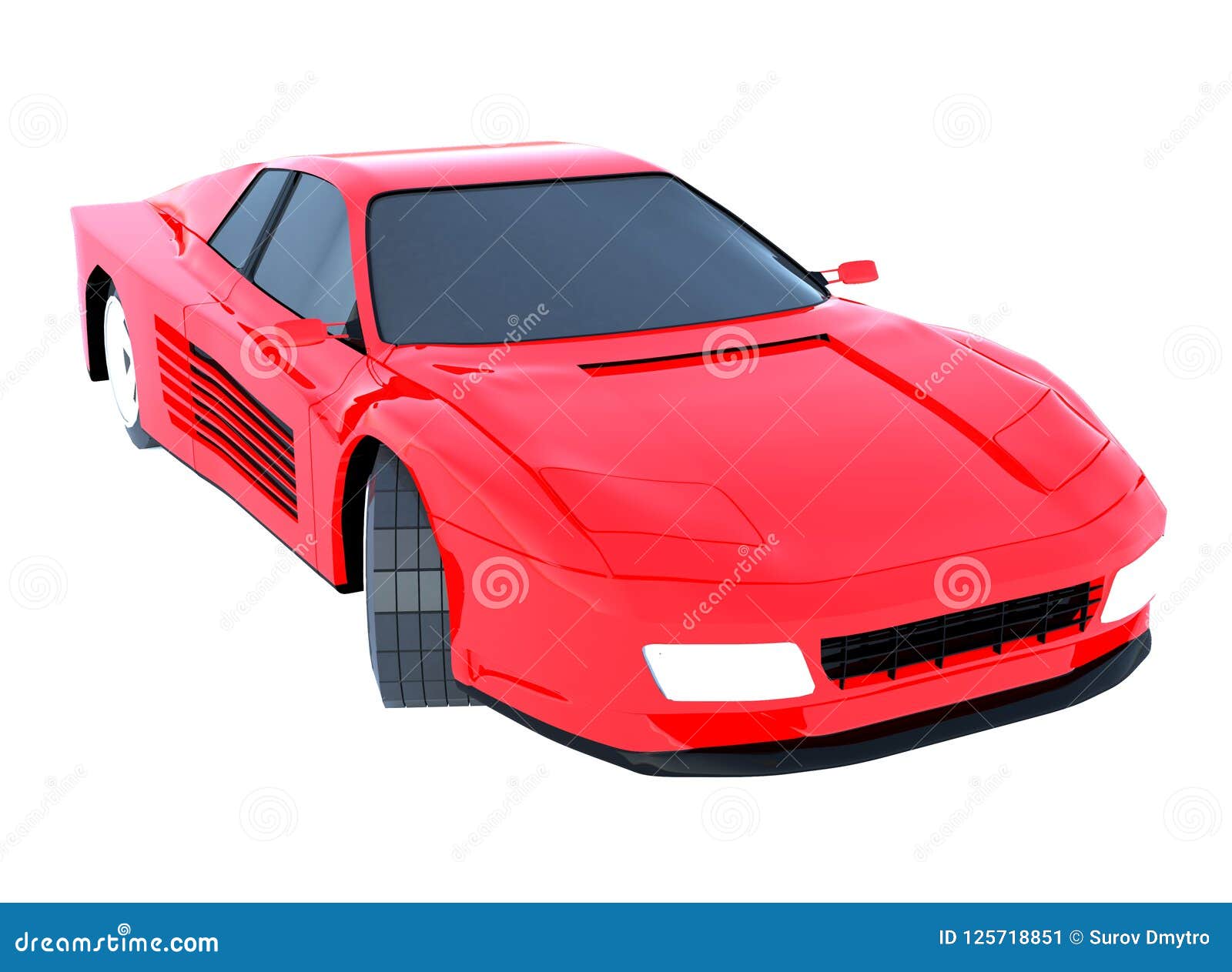 Ferrari Testarossa 3d Render Isolated Editorial Photo - Illustration of ...