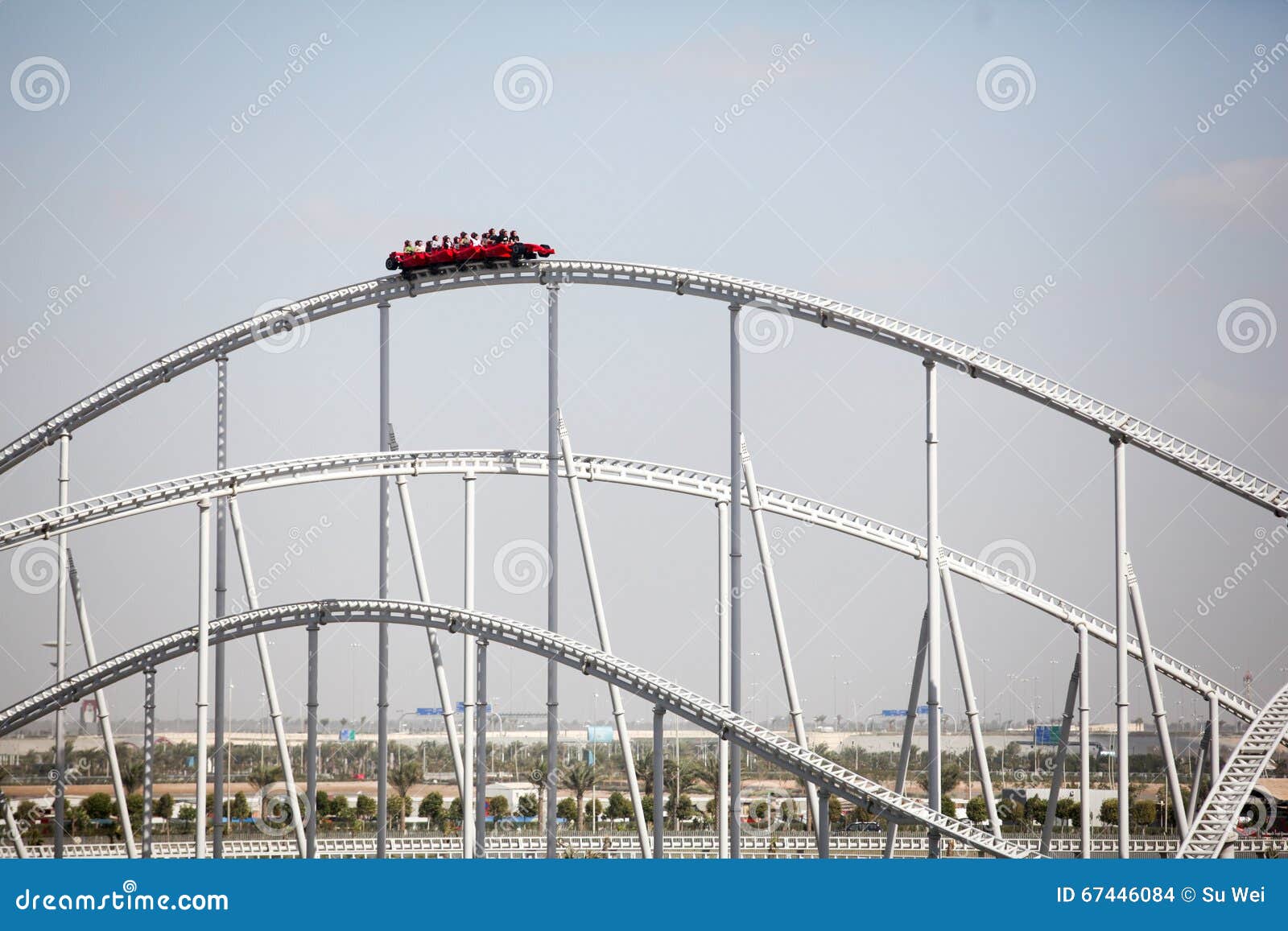 Ferrari World Roller Coaster Editorial Stock Image - Image of east ...