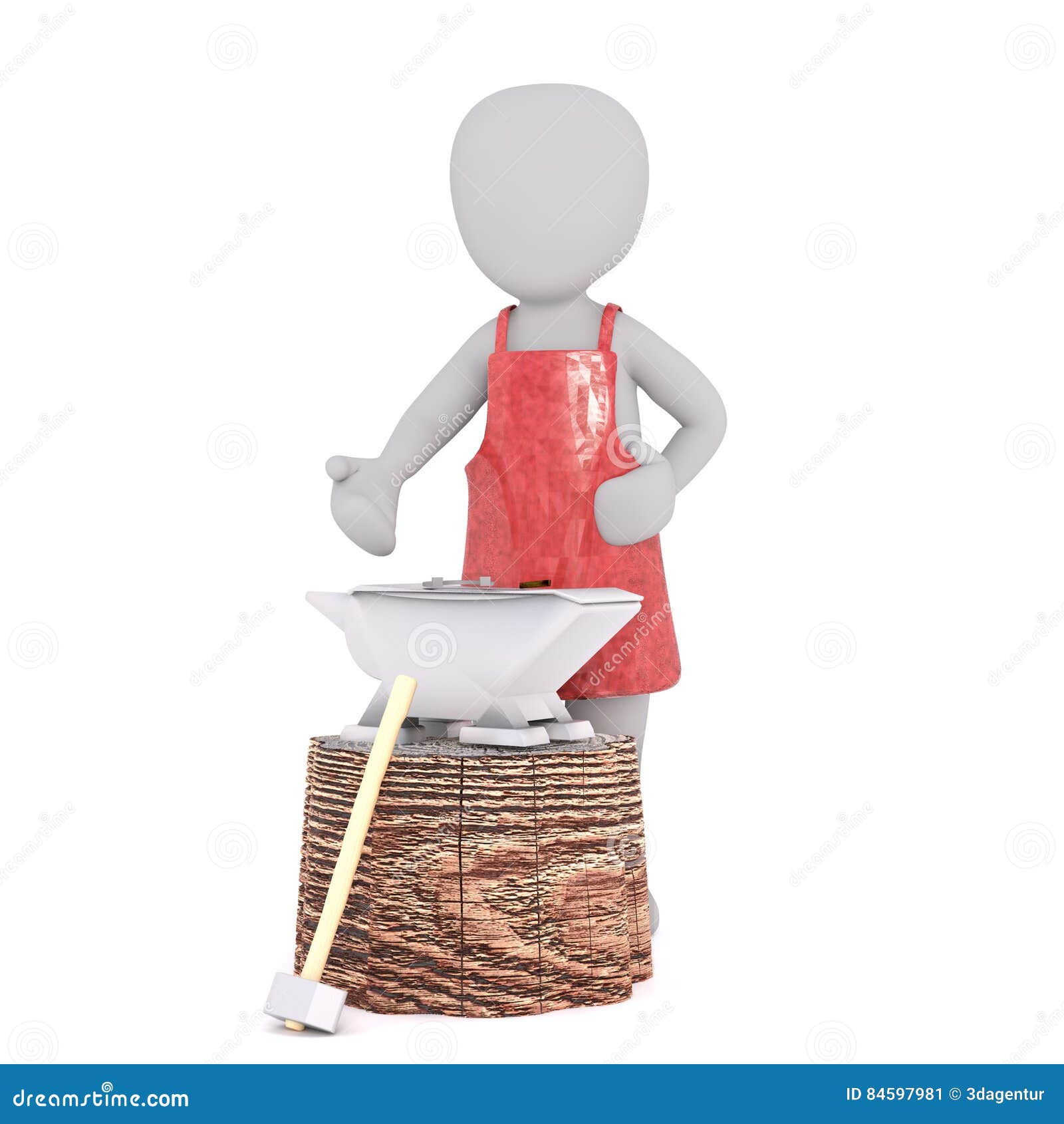 Ferreiro No Avental Na Forja Ilustração Stock - Ilustração de ...