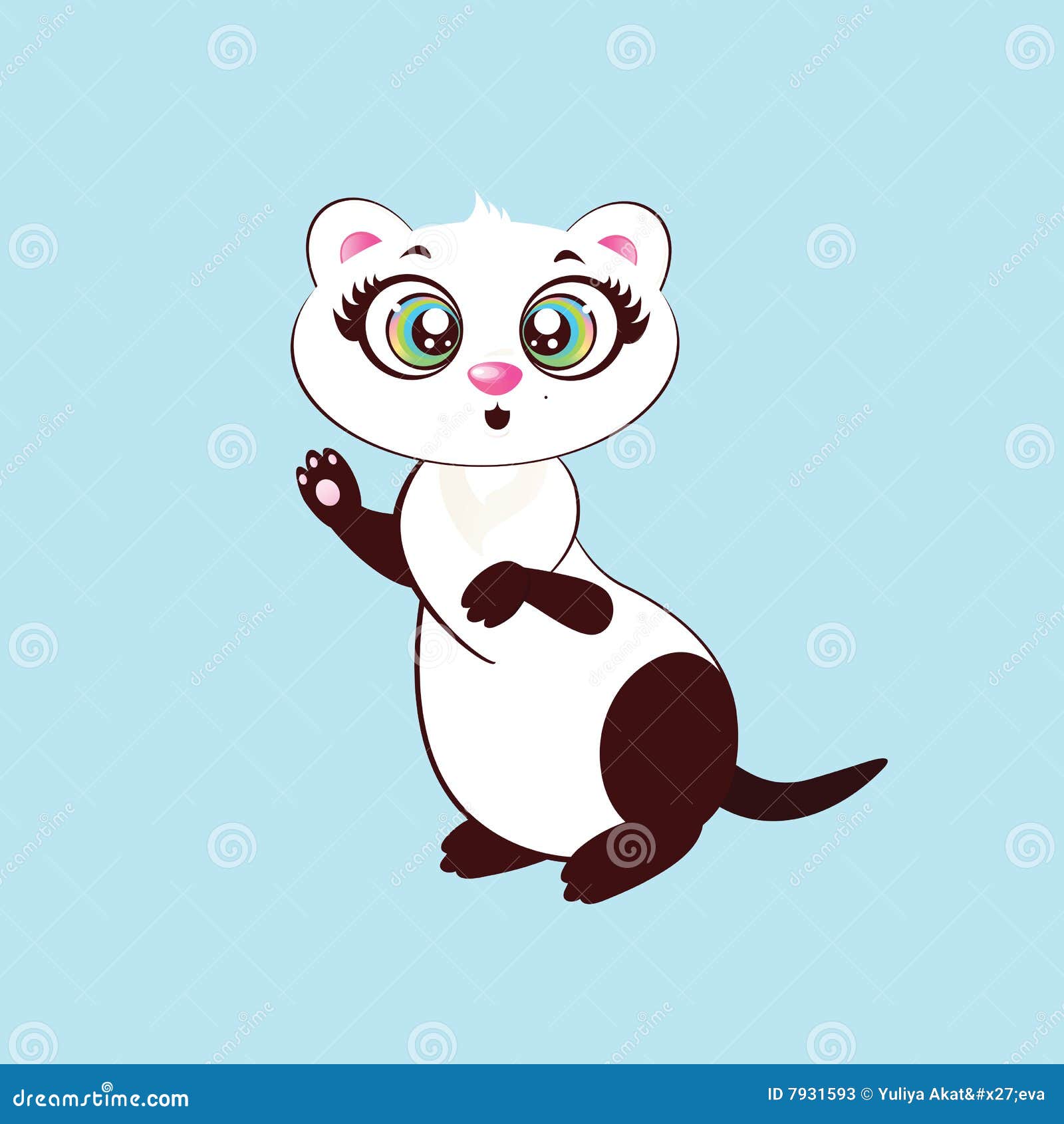 Ferret baby girl stock vector. Illustration of girl, rodent - 7931593
