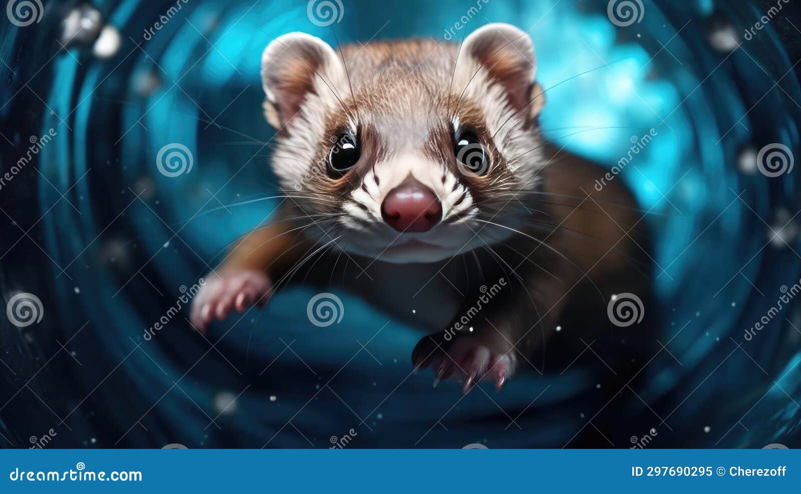 Ferret face close-up stock image. Image of fluffy, ferret - 297690295