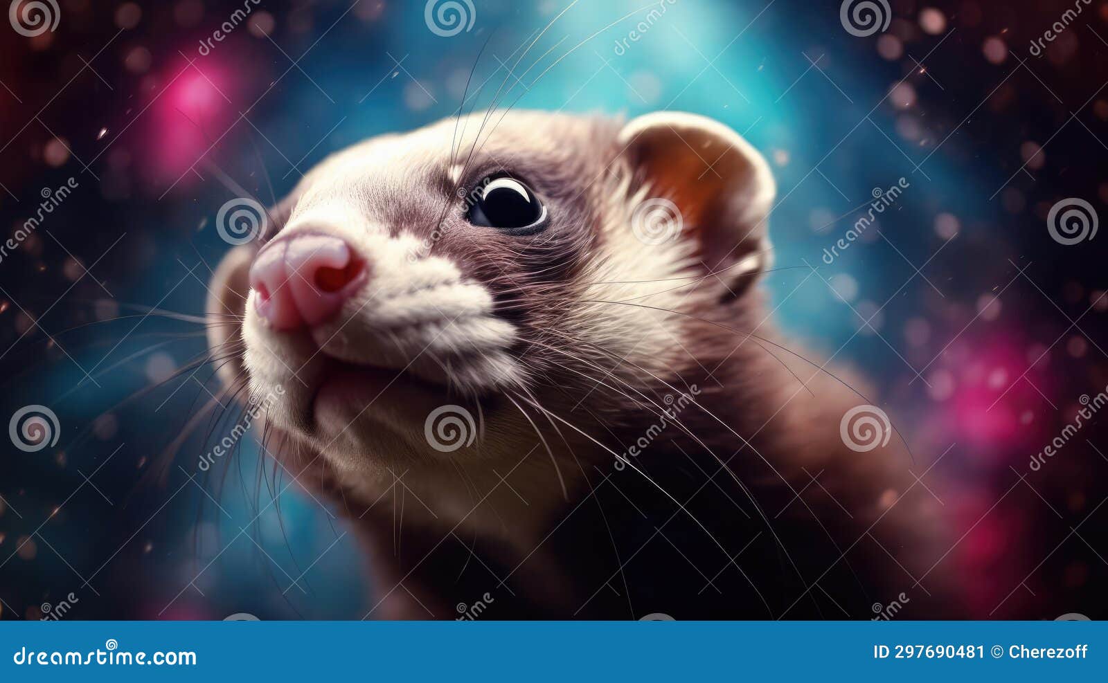 Ferret face close-up stock illustration. Illustration of portrait ...