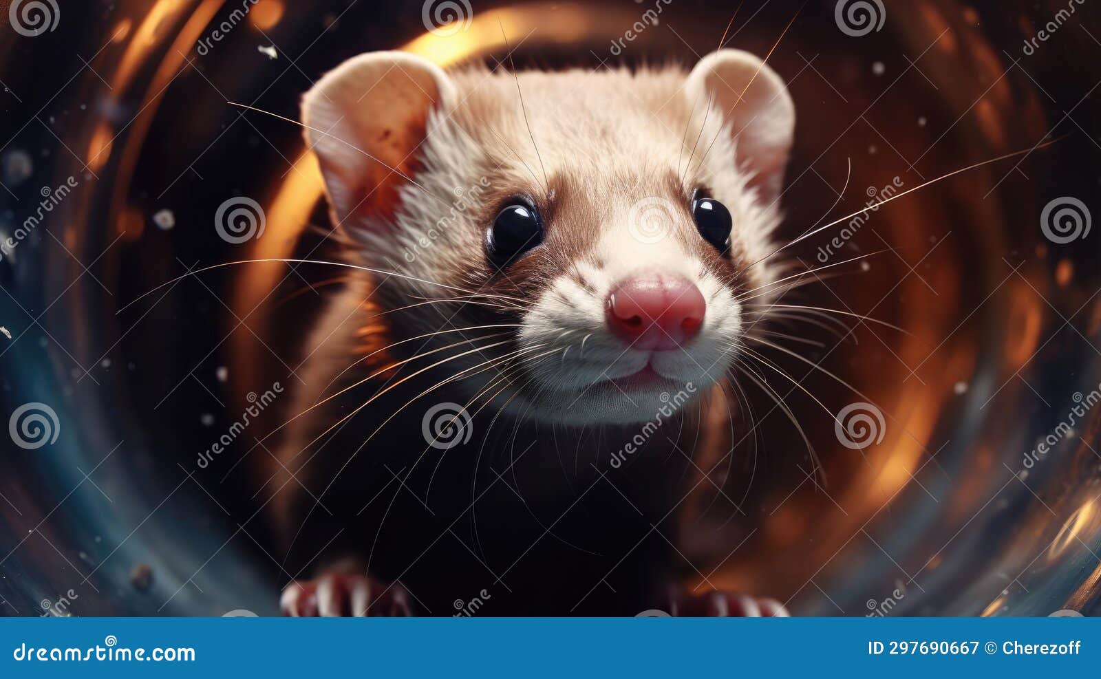 Ferret face close-up stock image. Image of green, happy - 297690667