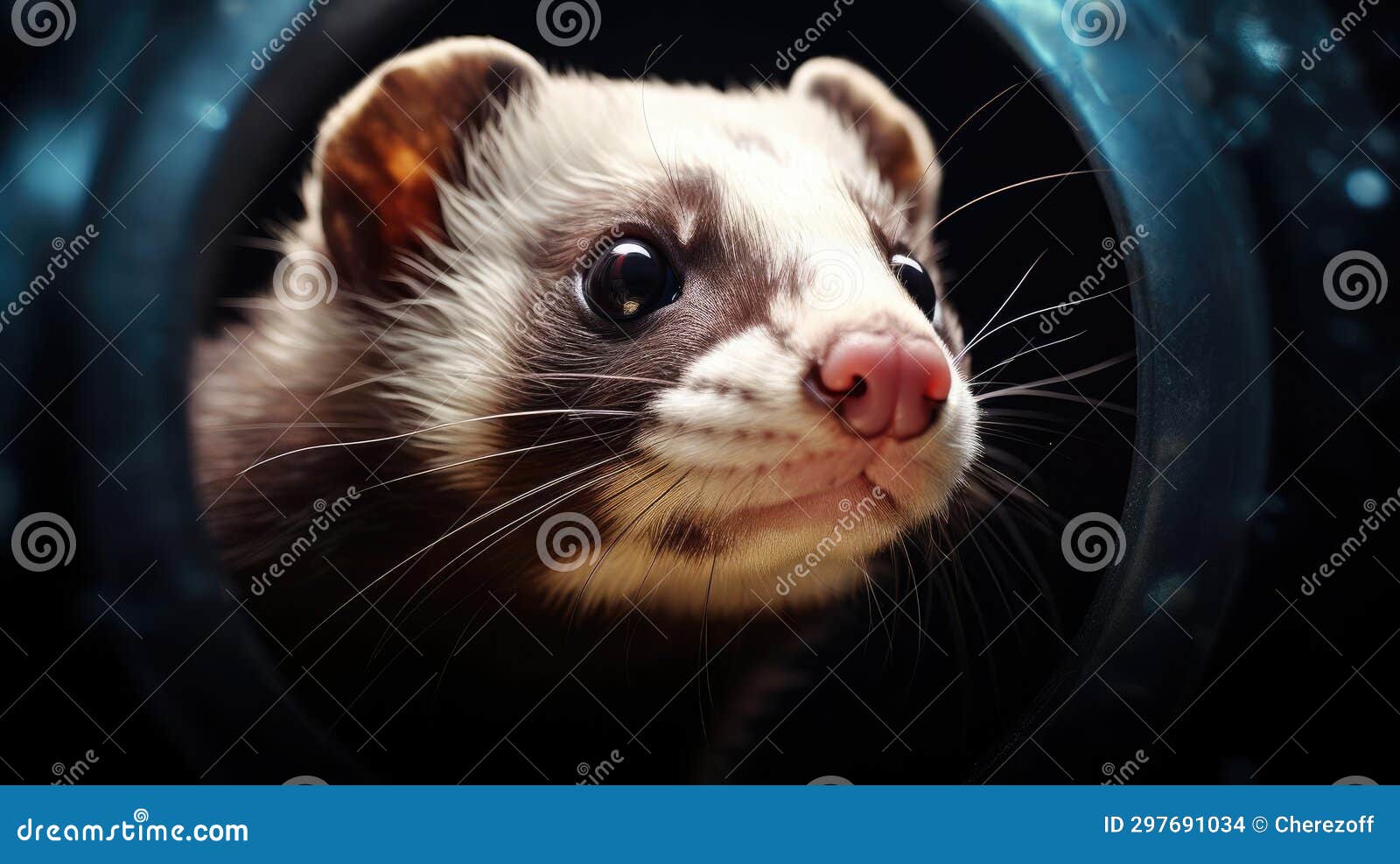 Ferret face close-up stock photo. Image of color, young - 297691034