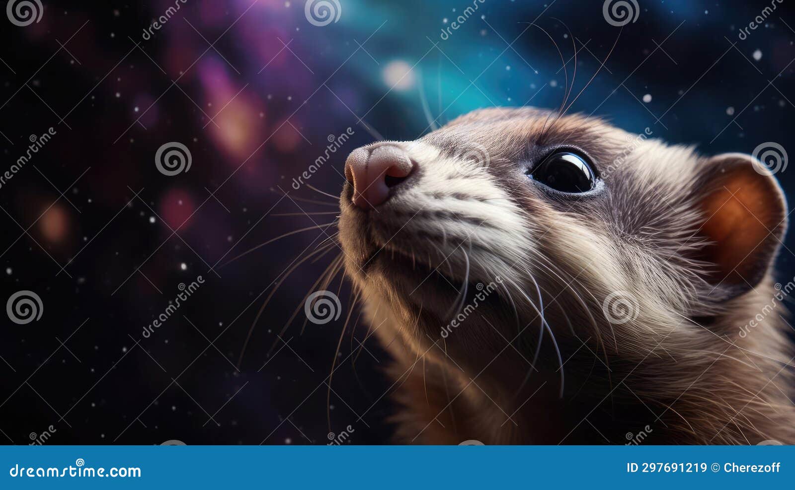 Ferret face close-up stock image. Image of young, mammal - 297691219