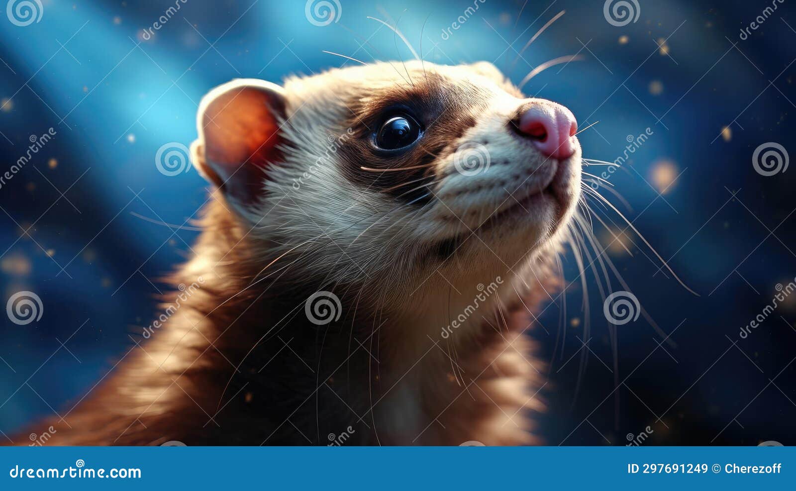 Ferret face close-up stock image. Image of small, cute - 297691249
