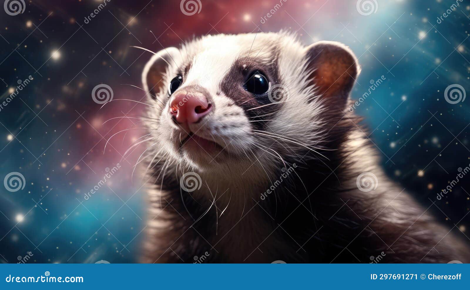 Ferret face close-up stock image. Image of beast, funny - 297691271
