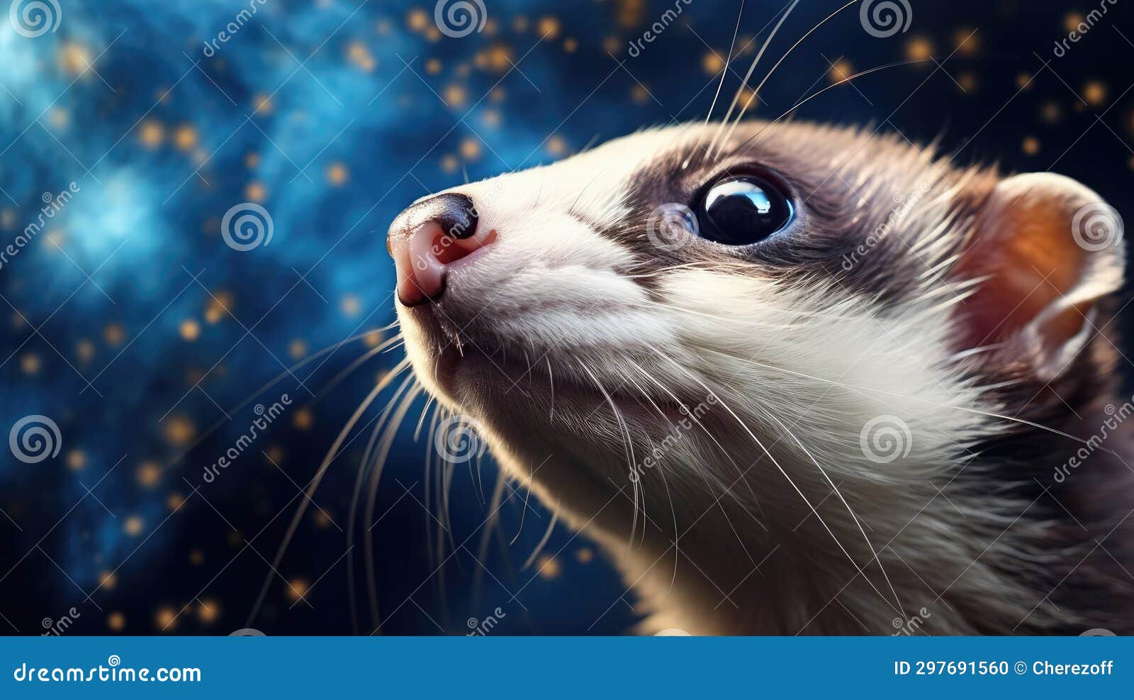 Ferret face close-up stock photo. Image of young, portrait - 297691560