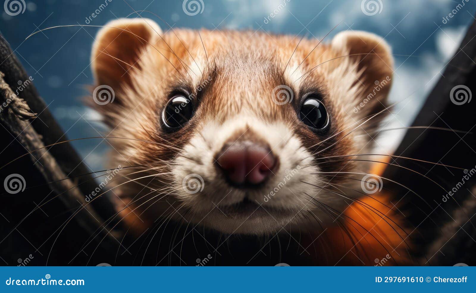 Ferret face close-up stock photo. Image of small, weasel - 297691610
