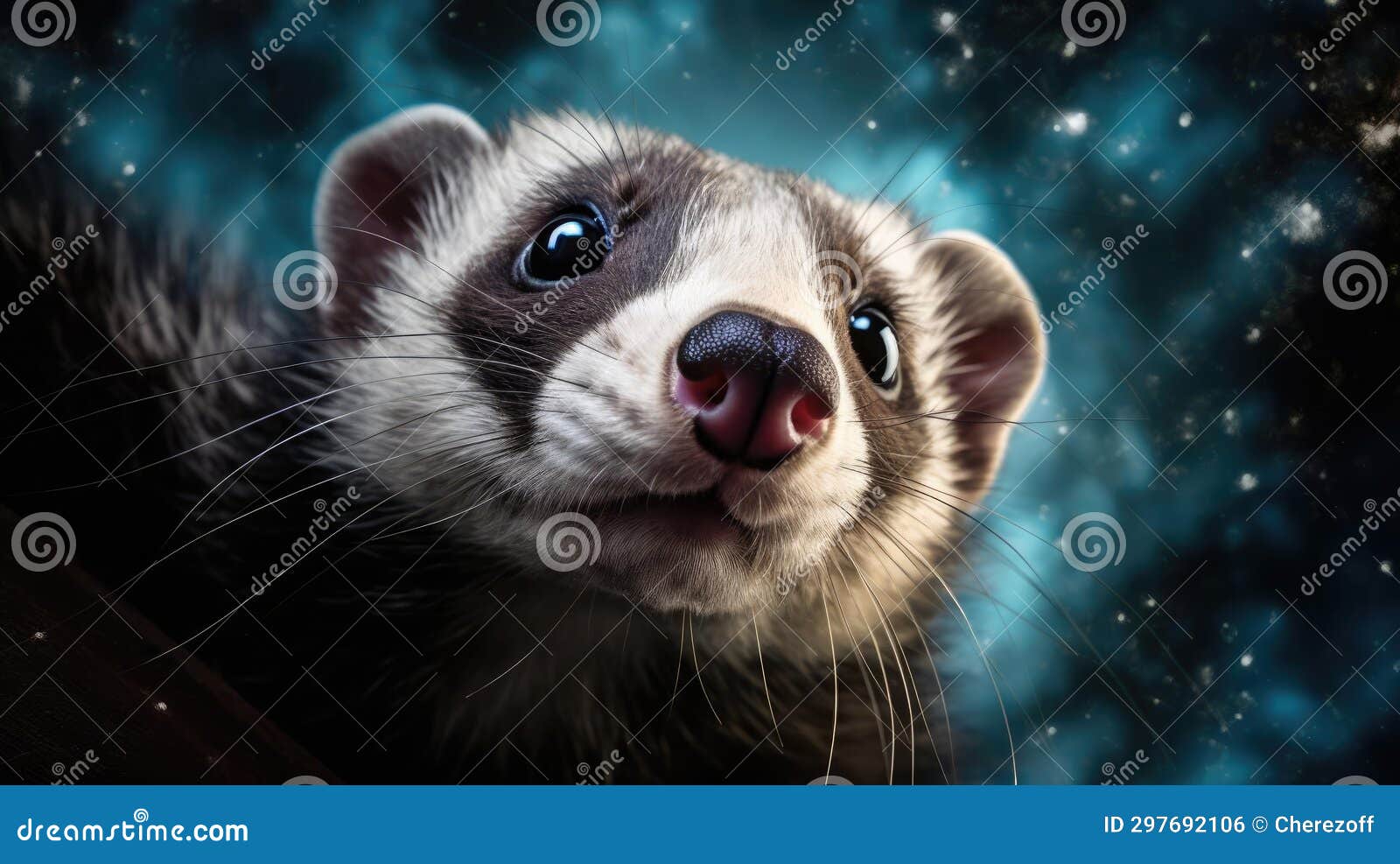 Ferret face close-up stock photo. Image of beast, weasel - 297692106