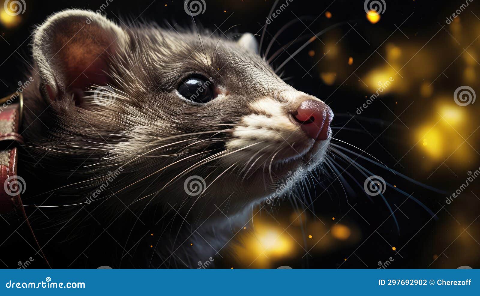 Ferret face close-up stock photo. Image of ferret, small - 297692902