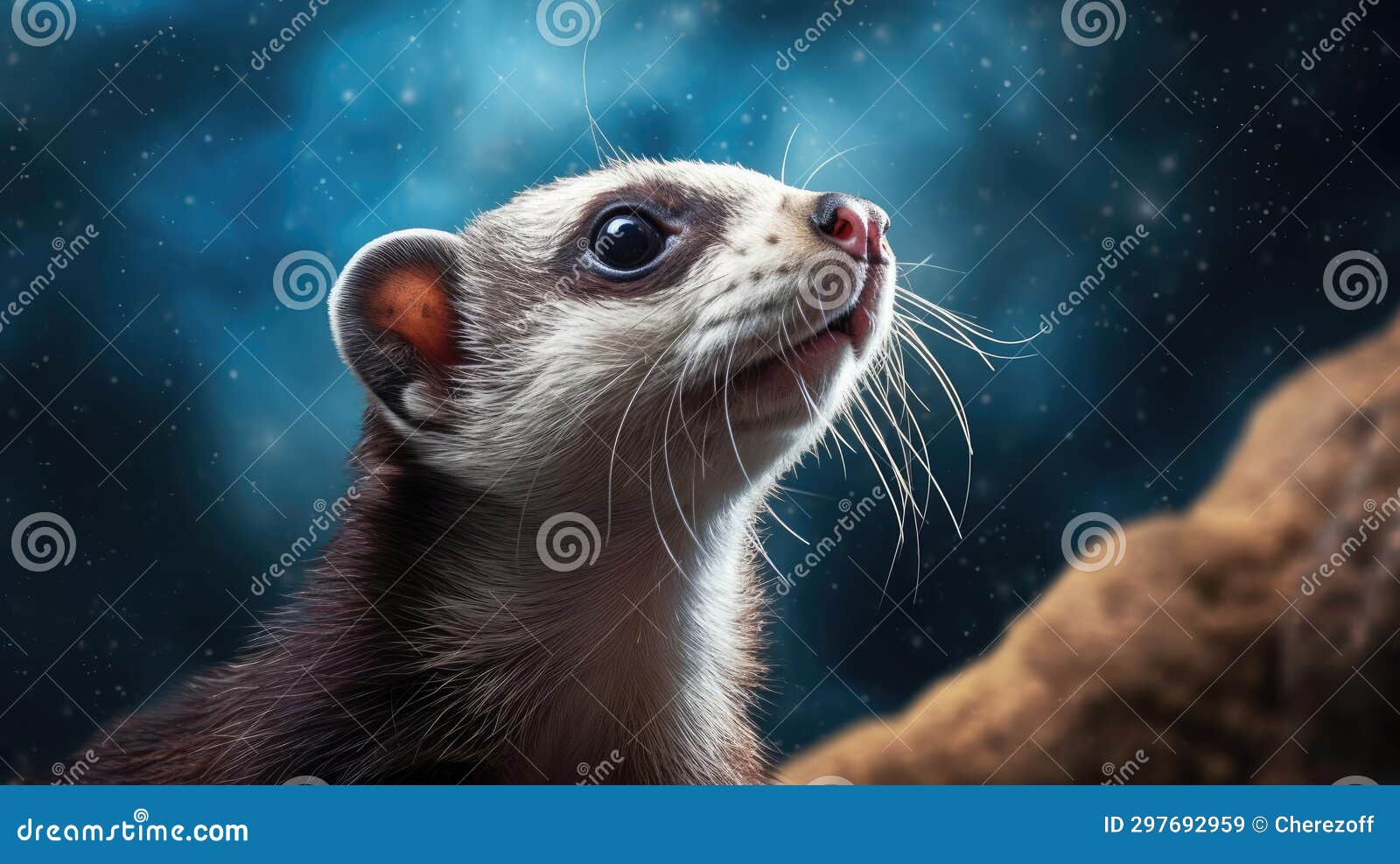 Ferret face close-up stock image. Image of small, white - 297692959