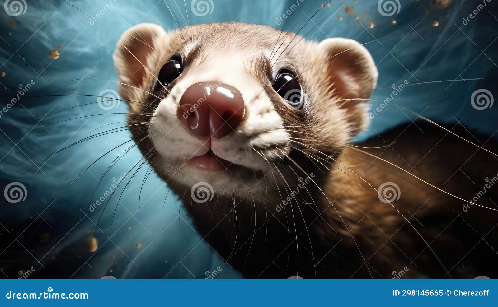 Ferret face close-up stock image. Image of funny, wildlife - 298145665