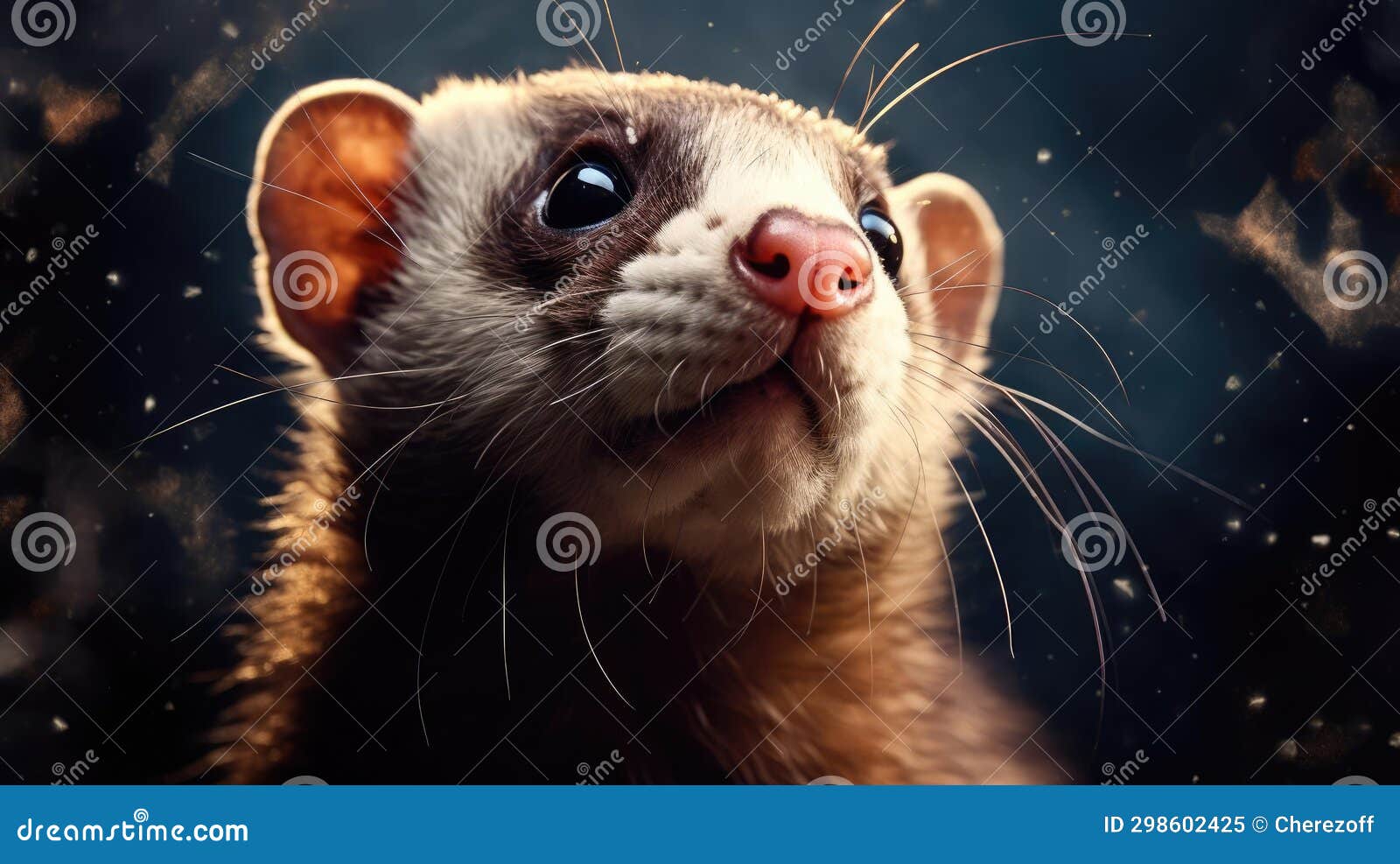 Ferret face close-up stock image. Image of furry, fluffy - 298602425